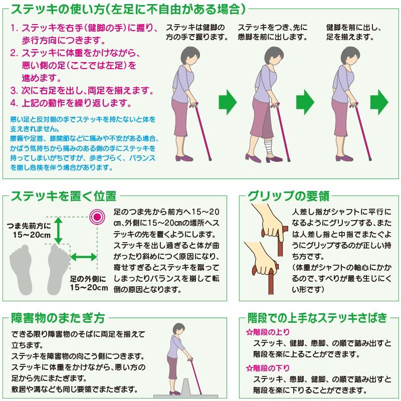 ガストロック 天然木ストレートステッキ ga-75 (右手専用杖) 杖 つえ