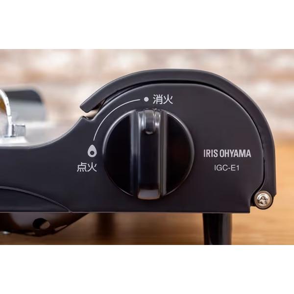 IRIS OHYAMA アイリスオーヤマ IGC-E1-H カセットコンロスリム チャコール 卓上コンロ アウトドア キャンプ 防災 災害対策 薄型 おしゃれ くすみカラー IGCE1H【送料 ...