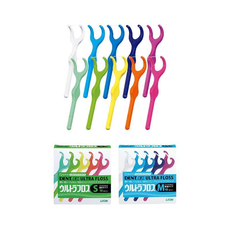 LION ライオン DENT. EX ウルトラフロスS 10本入 ホルダー付き 10個 : KELLYSヤフーショッピング店 - 通販 - Yahoo!ショッピング