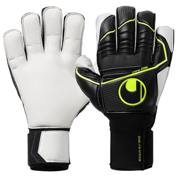 アブソルートグリップ|フレックスフレーム|カーボン　ブラック×フローイエロー　【Uhlsport|ウールシュポルト】サッカーフットサルゴールキーパーグローブ1011347-01 uhlsport（ウールシュポルト） アブソルートグリップ フレックス