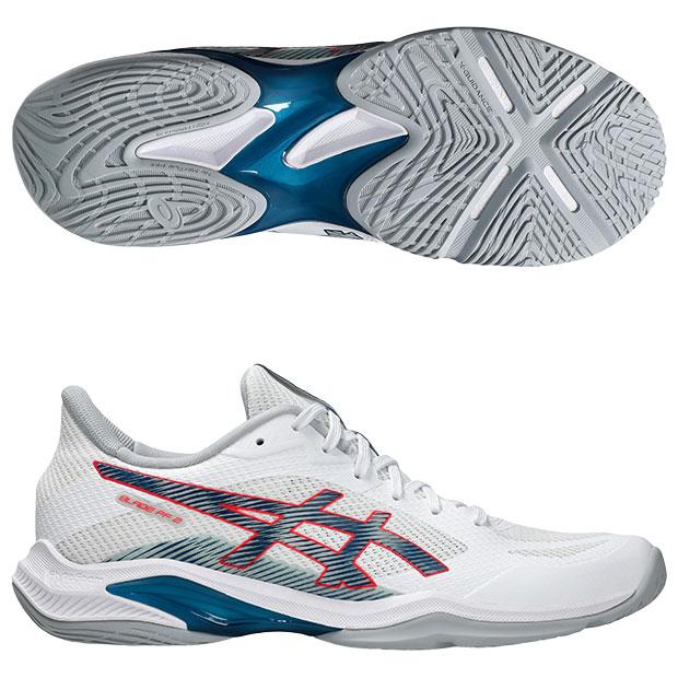 ASICS（アシックス） ブレイド FF 2 ホワイト×マコブルー 【asics|アシックス】ハンドボールシューズ1071a117-100 ...