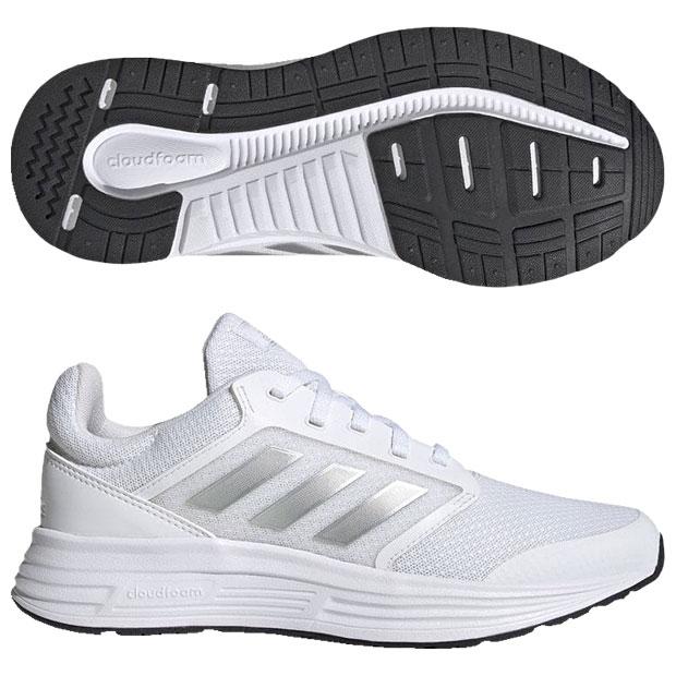 adidas レディース ギャラクシー 5 W フットウェアホワイト×マットシルバー 【adidas|アディダス】ランニングシューズ ...