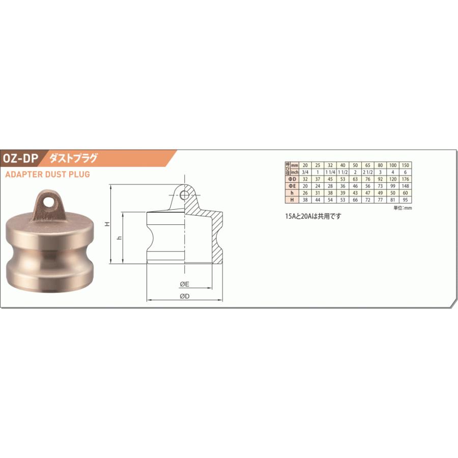 小澤物産 1インチ 25A OZCレバーカップリング ダストプラグ OZ-DP ブロンズ製 カムロック :oz-dp-br-25:建築土木ストア - 通販 - Yahoo!ショッピング