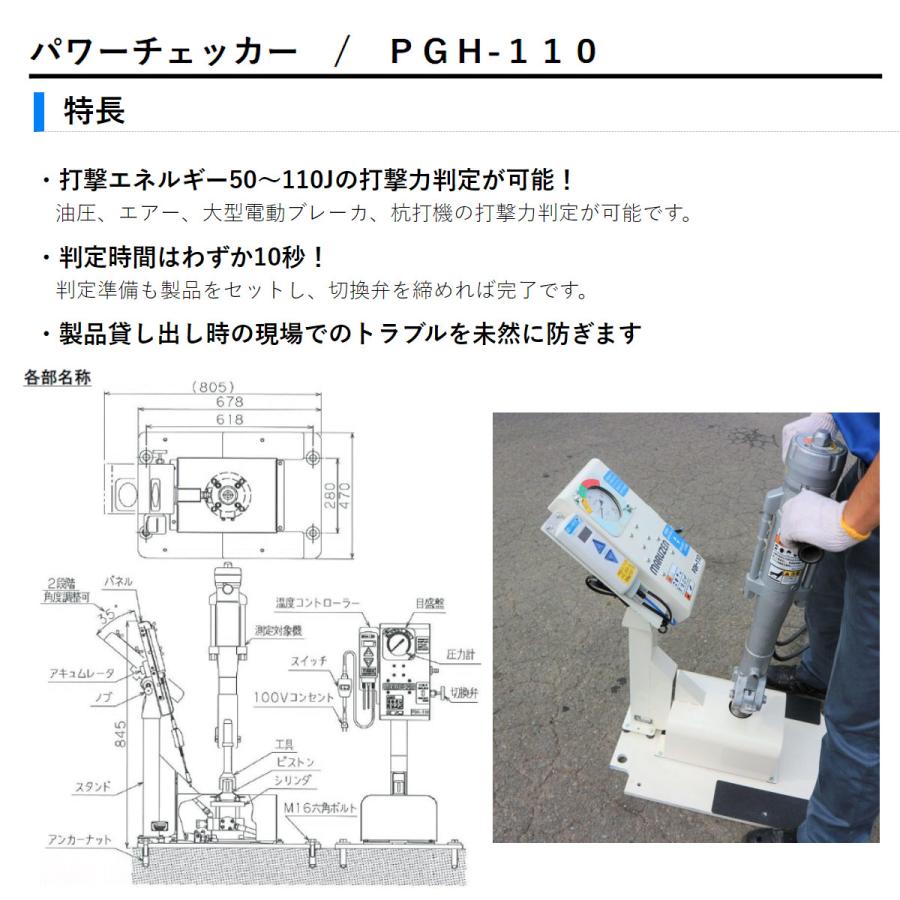 丸善工業 パワーチェッカー PGH-110 打撃力 測定器 判定 油圧計 油圧ブレーカ 杭打機 エネルギー 貸出 確認 目盛 機械 設備 道路 工事 現場 丸善 marnzen :102 ...