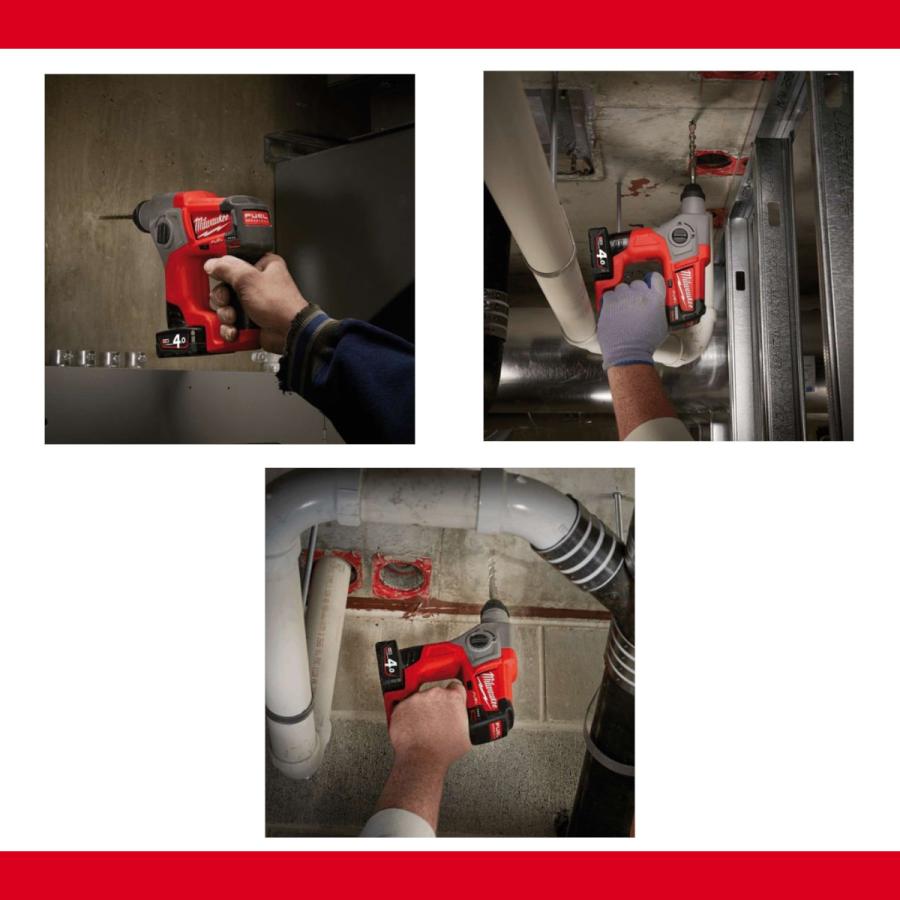 ミルウォーキー ハンマードリル M12 CH-0C JP ケース付き M12シリーズ バッテリー コードレス SDS 振動ドリル はつり 穴あけ 現場 milwaukee :127-017 ...