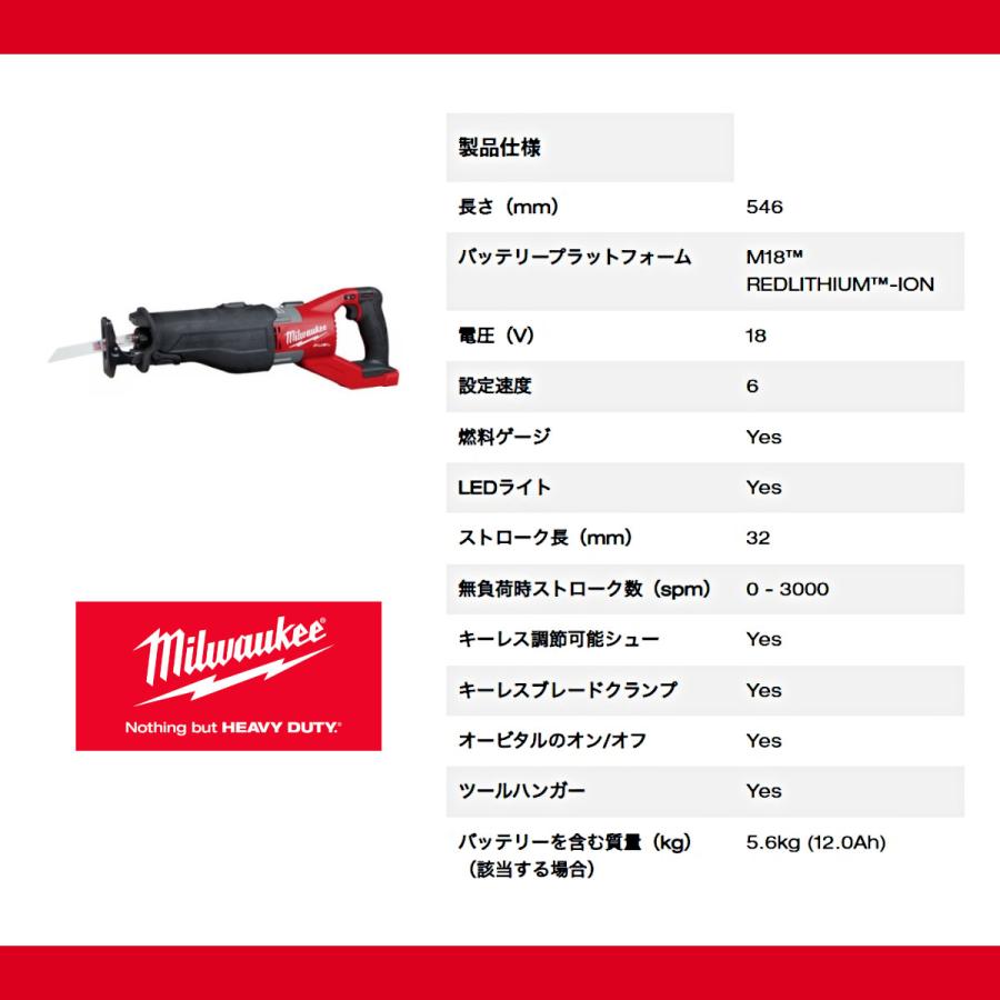 ミルウォーキー スーパーレシプロソー M18 FSX-0C0 JP バッテリー式 M18シリーズ 建築 DIY 現場 電動工具 チップソー milwaukee :127-064:建機ランド ...