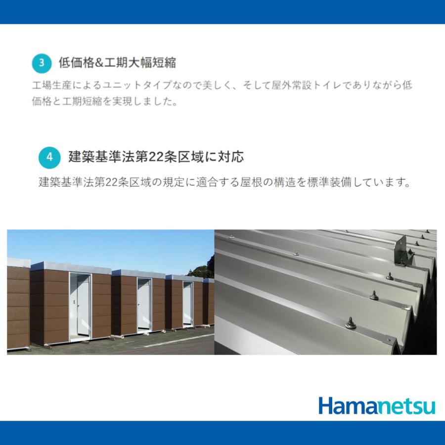 ハマネツ トイレユニット TU-COP2SW ベーシック コムズトイレプラス 水洗タイプ 小便+洋式 屋外用 2室 快適 常設 パウダールーム 仮設トイレ 簡易トイレ :128-044:建機 ...