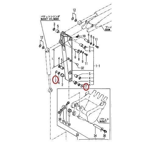 Oリング アーム先端 ヤンマー B3-6A B3Σ 【標準バケット専用】8×71 バケットとアーム先端を止めるところ ★数量にご注意下さい【1ヶ所2個使用】ゴム製 : oaf-b3-6a ...