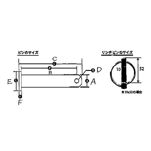 リンチピン クボタ U40-6 / U-40-6 10×52 抜け止め用 ★Hリンククレーン仕様専用 ★社外品 新品 : 建機パーツストアYahoo!店 - 通販 - Yahoo!ショッピング