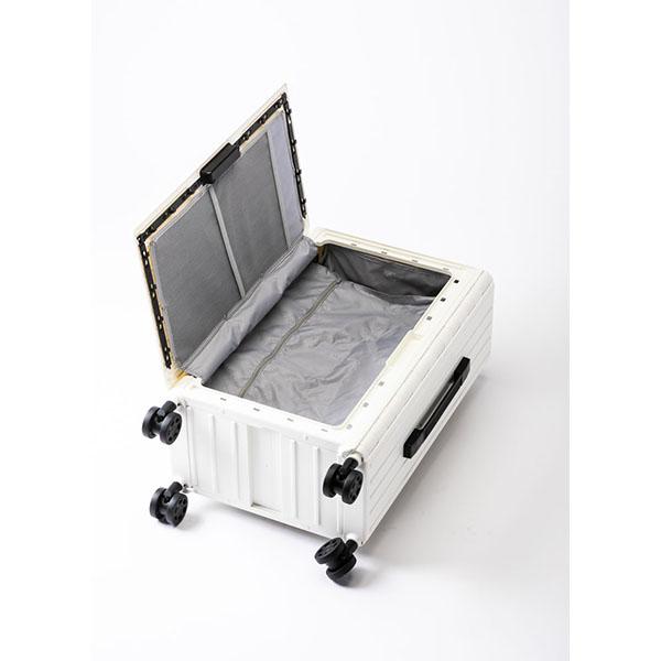 &.FLAT(アンドフラット) キャリーバッグ 35L 世界最薄 軽量 折りたたみ 片面開閉式 TSAロック 静音キャスター マットカラー FL14400002/WH(ホワイト) : ケンコー ...