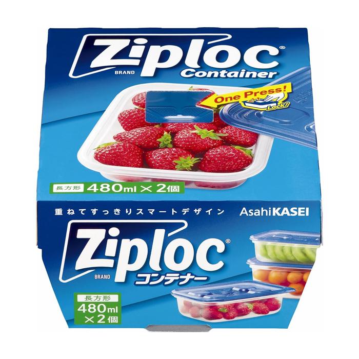 旭化成（Asahi KASEI） [旭化成]ジップロック コンテナー 長方形 480ml 2個入(保存容器 おかず) : ケンコーエクスプレス - 通販 - Yahoo!ショッピング