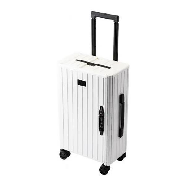 &.FLAT(アンドフラット) キャリーバッグ 35L 世界最薄 軽量 折りたたみ 片面開閉式 TSAロック 静音キャスター メタリックカラー FL14400001/WH(ホワイト ...