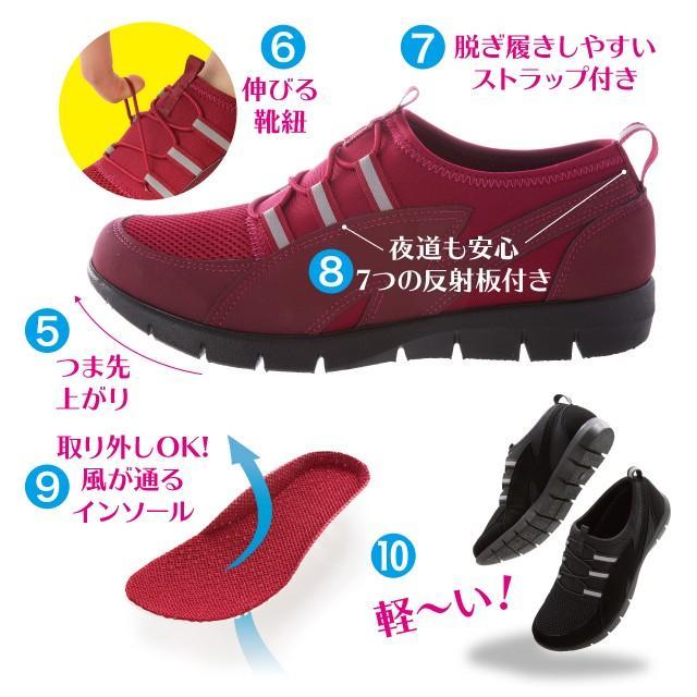 ニーズ 【送料無料】歩きたくなるウォーキングシューズ(レディース 軽量 片足117g 運動 スポーツ 旅行 幅広 着脱簡単 通気性 ムレにくい 反射板 スニーカー) : ケンコーエクスプレス ...