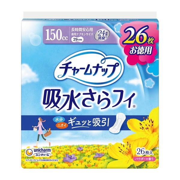 【送料無料・まとめ買い×12個セット】ユニ・チャーム チャームナップ 吸水サラフィ 長時間安心用 26枚 :101-x012 ...