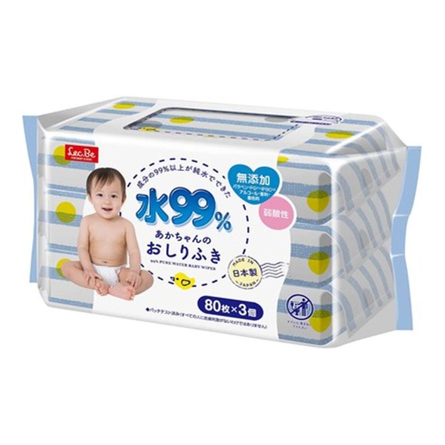 【あわせ買い2999円以上で送料無料】レック 水99 あかちゃんのおしりふき 80枚×3袋 :103-4903320485679:ケンコー ...