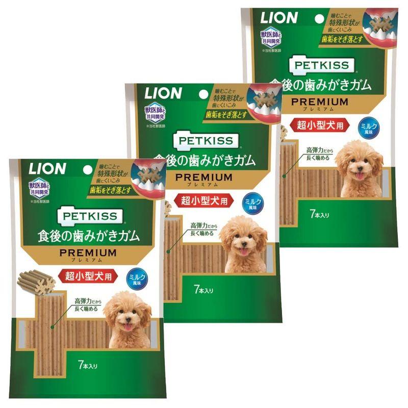 ライオン (LION) ペットキッス (PETKISS) 犬用おやつ 食後の歯みがきガム プレミアム 7本入×3個パック (まとめ買い) :20221104020212-00184:ケンシン ...