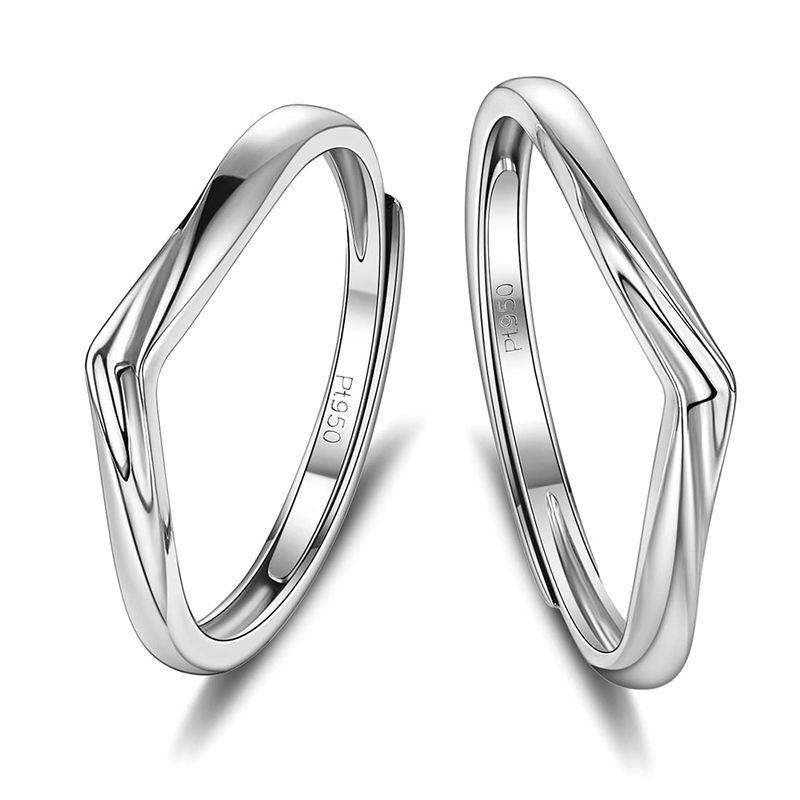 FANCIME プラチナ ペアリング Pt950 リング 指輪 2個セット 調節可能 婚約指輪 結婚指輪 2本ペア 永遠の輝き ギフトボック :20230103233440-01219:ケン ...