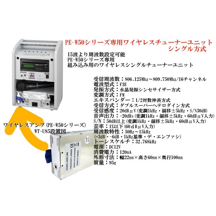 JVCケンウッド（JVC KENWOOD） ワイヤレスマイク シングルワイヤレスチューナーユニット WT-U85 JVCケンウッド ビクター Victor PE-W50シリーズ対応 インボイス ...