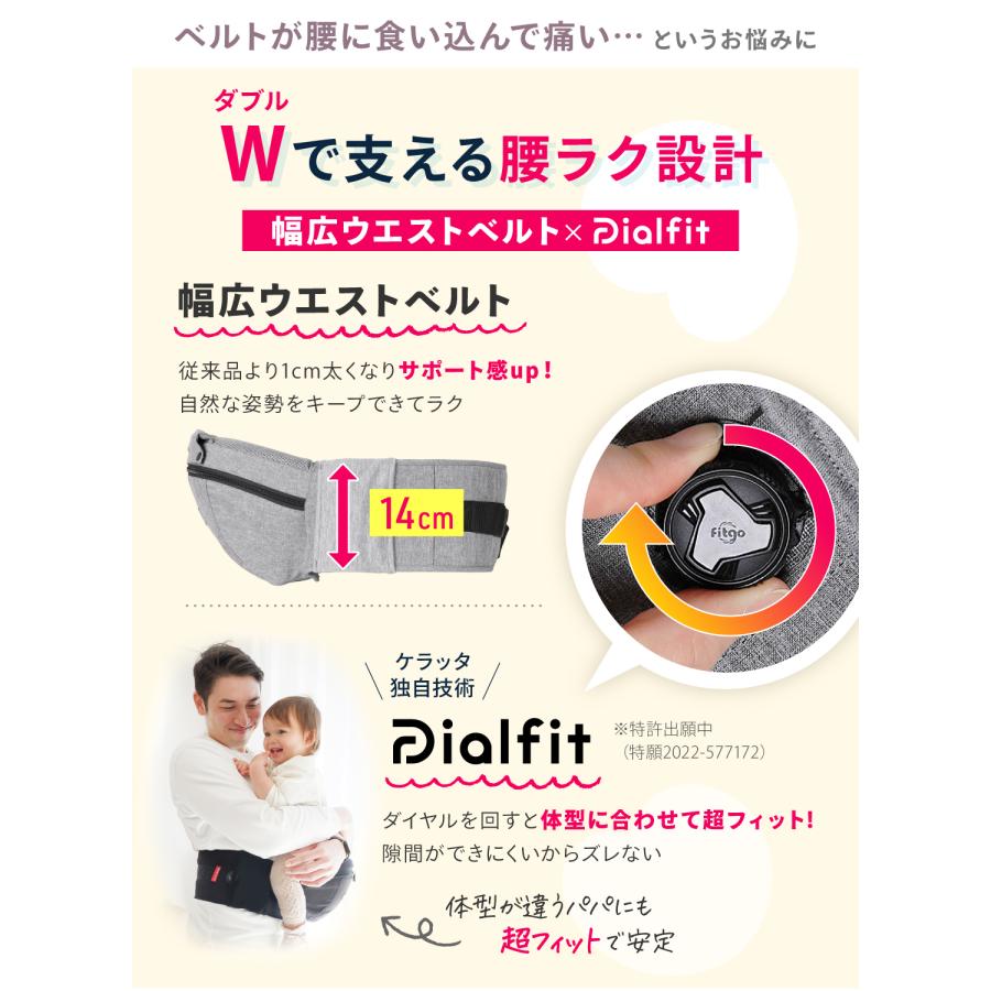 【新登場】 (ケラッタ) ヒップシート 抱っこひも ダイヤルヒップシート ショルダー付き 対面抱っこ 前向き抱っこ 横抱き 通年 メッシュ 推奨耐荷重20kg :dialhps:ケラッタ ...