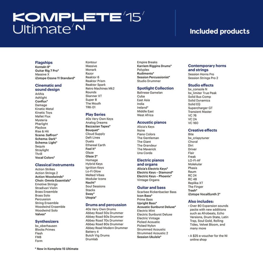 Native Instruments Komplete 15 Ultimate Upgrade for Komplete Standard ...