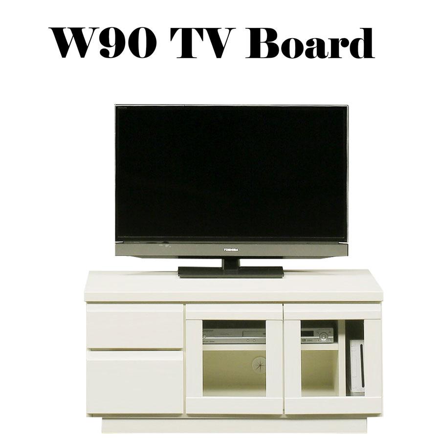 完成品 W90cm TVボード ローボード 引出付き ガラス扉 :ks-067:KEY POINT - 通販 - Yahoo!ショッピング