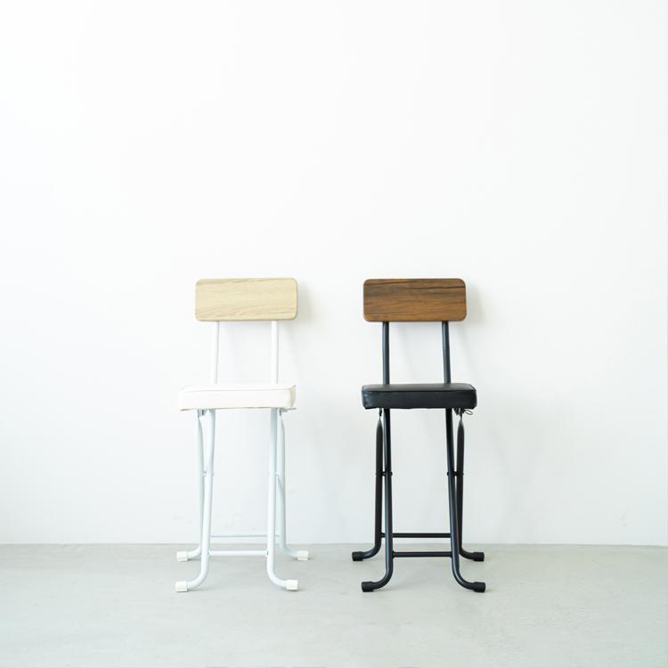 折りたたみ椅子 カウンターチェア ヴィンテージ 北欧風 チェア スリム パイプイス レトロ 木目 レザー調 お洒落 モダン カウンター 背もたれ付 コンパクト : KEY POINT - 通販 ...