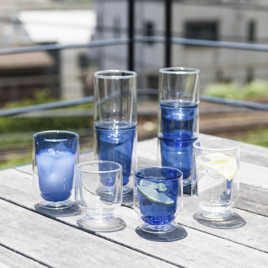 KEYUCA 可愛い コンパクト 食洗器 電子レンジ オールシーズン コーヒー 紅茶 ｜ Crist 耐熱スタッキングカップ 160ml クリア×ブルー KEYUCA(ケユカ ...