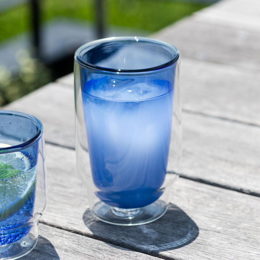 KEYUCA 可愛い コンパクト 食洗器 電子レンジ オールシーズン コーヒー 紅茶 ｜ Crist 耐熱スタッキングカップ 230ml クリア×ブルー KEYUCA(ケユカ ...