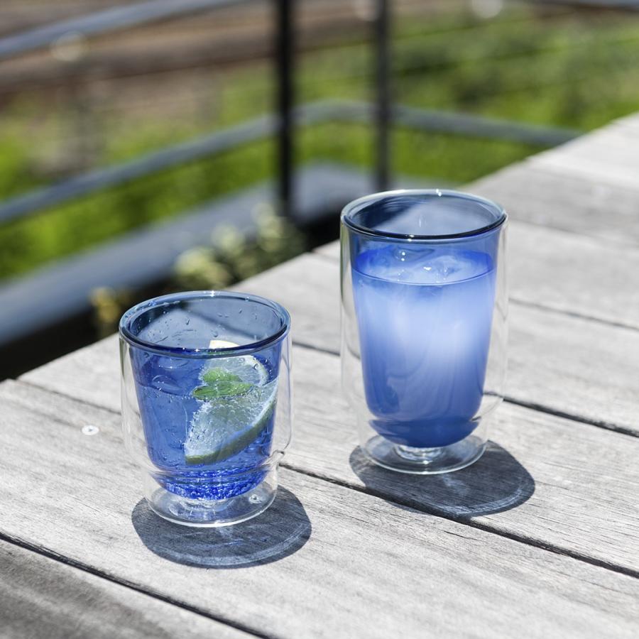 KEYUCA 可愛い コンパクト 食洗器 電子レンジ オールシーズン コーヒー 紅茶 ｜ Crist 耐熱スタッキングカップ 230ml クリア×ブルー KEYUCA(ケユカ ...