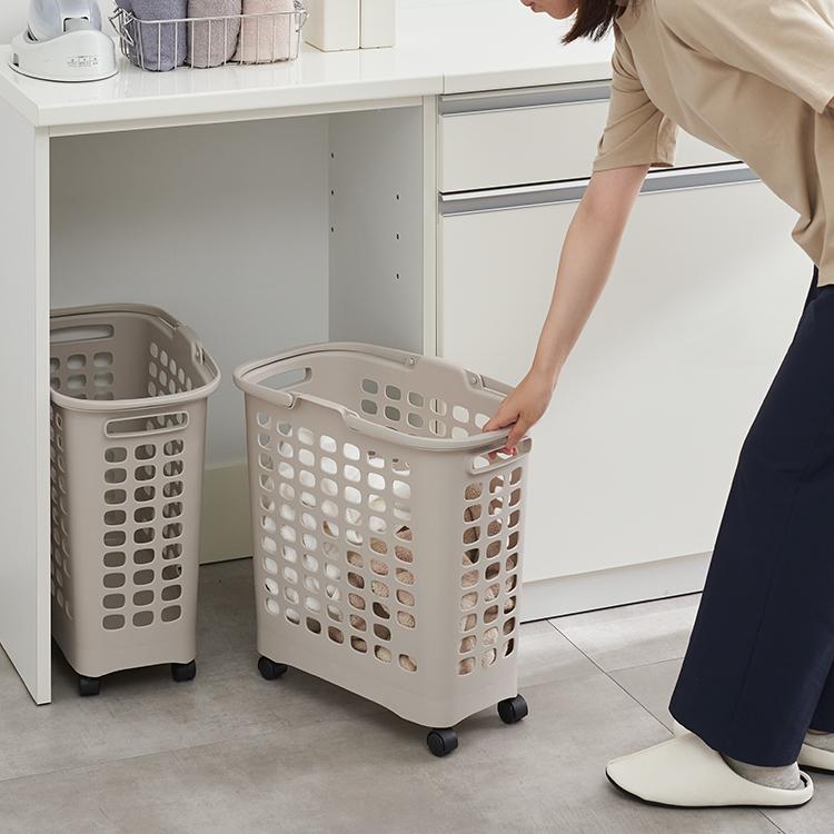 洗濯かご キャスター 洗濯物 隙間収納 収納 [【WEB限定】スリムなランドリーバスケット ライトグレー 2個セット KEYUCA ケユカ] : 2set4100172 : KEYUCA ...
