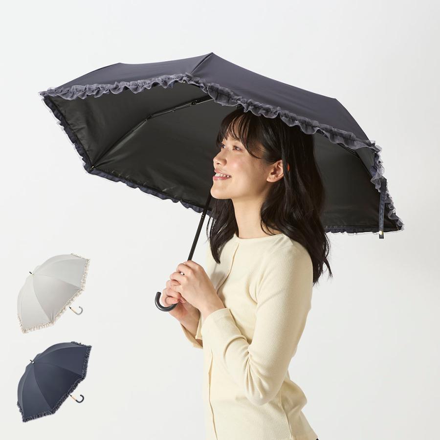 KEYUCA UVカット かさ 撥水加工 日傘 防水加工 シンプル 軽い ｜ 折畳傘 遮光シアーフリル KEYUCA(ケユカ) : KEYUCA Yahoo!ショッピング店 - 通販 ...