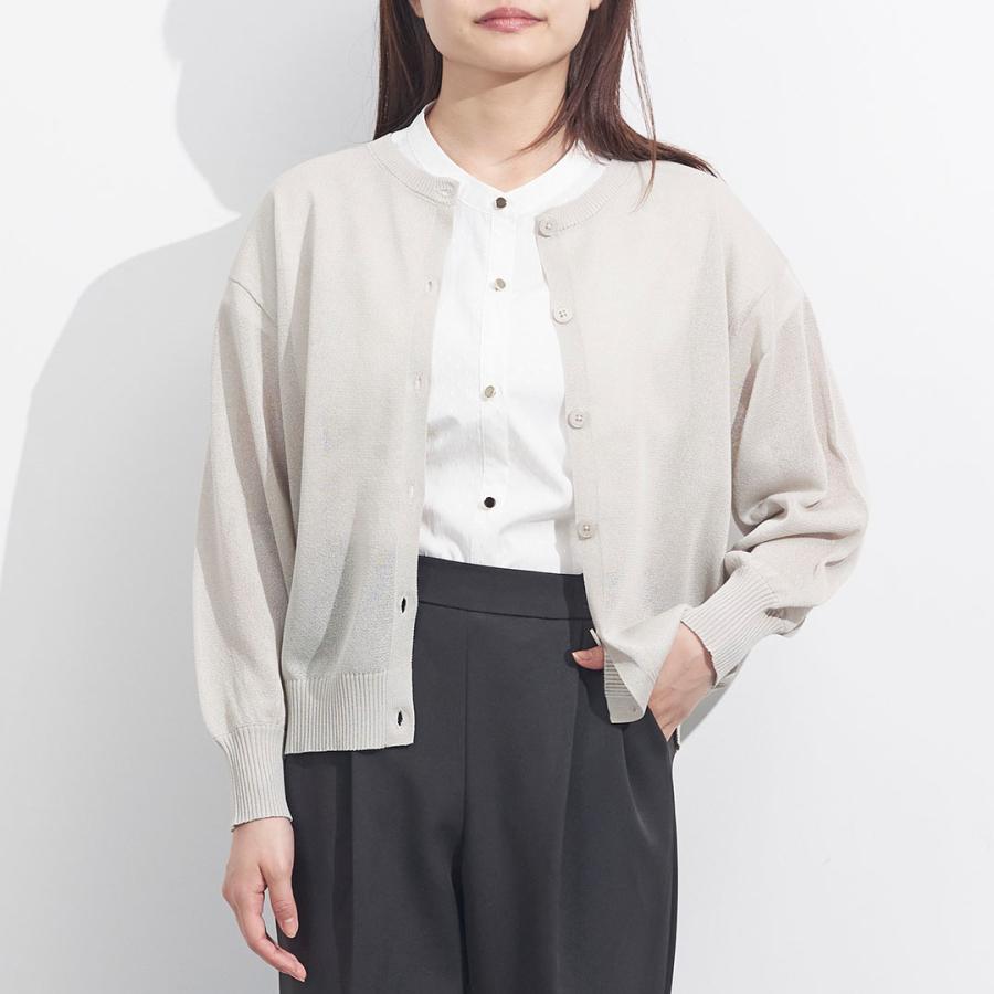 KEYUCA レディース カーディガン 新作 夏 秋 シアー クルーネック プルオーバー 羽織り ウォッシャブル ｜ クルーネックシアーニットカーディガン KEYUCA(ケユカ ...