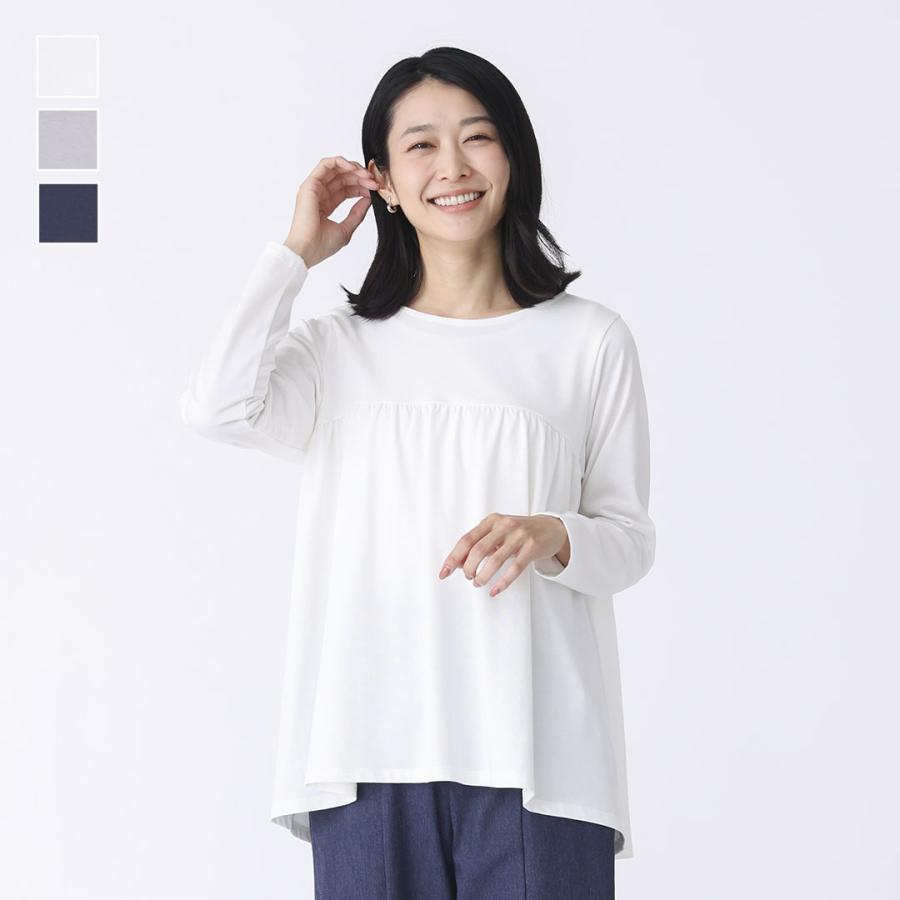 KEYUCA レディース トップス カットソー ペプラム 防汚 撥水 体型カバー きれいめ カジュアル 30代 ｜ 【すごナノ撥水】ペプラムカットソートップス KEYUCA(ケユカ ...