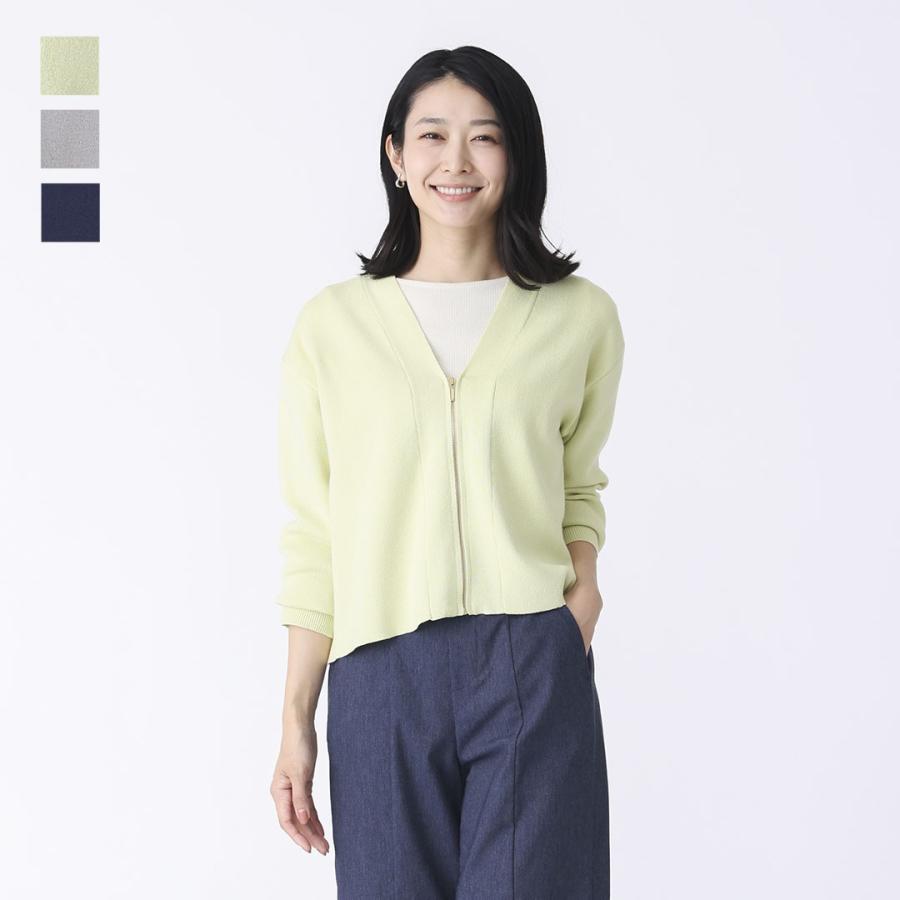 KEYUCA レディース トップス 羽織り ニットカーディガン 春 秋 ジップ Vネック きれいめ カジュアル ｜ フロントジップVネックニットカーディガン KEYUCA(ケユカ ...