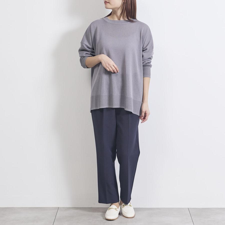 KEYUCA レディース トップス ニット シアー クルーネック きれいめ カジュアル おしゃれ 30代 40代 50代 洗える ｜ クルーネックニットチュニック KEYUCA(ケユカ ...