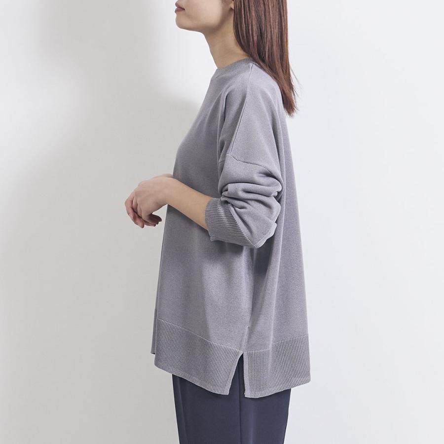 KEYUCA レディース トップス ニット シアー クルーネック きれいめ カジュアル おしゃれ 30代 40代 50代 洗える ｜ クルーネックニットチュニック KEYUCA(ケユカ ...