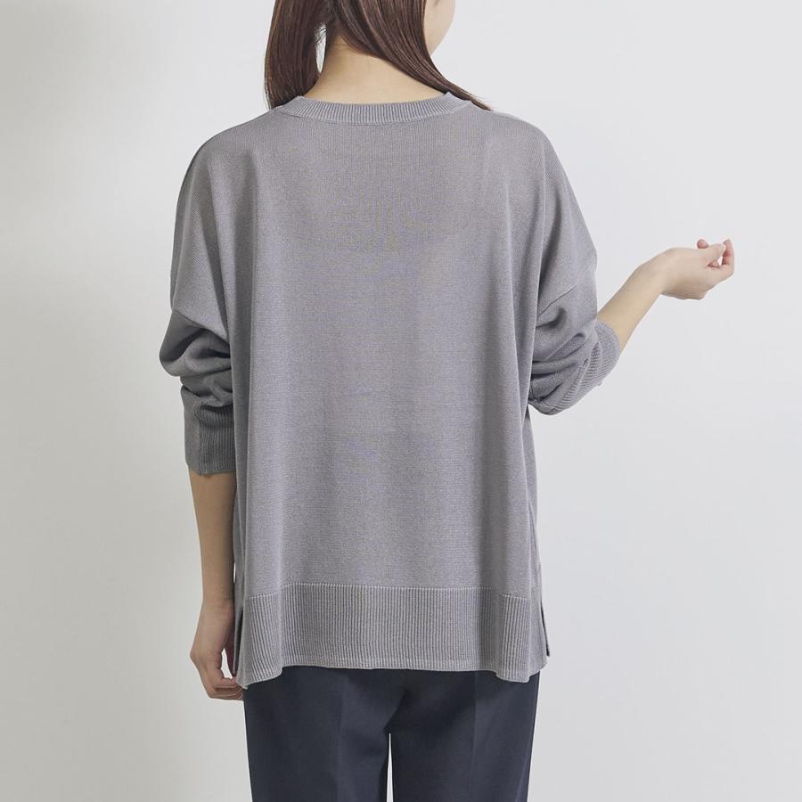 KEYUCA レディース トップス ニット シアー クルーネック きれいめ カジュアル おしゃれ 30代 40代 50代 洗える ｜ クルーネックニットチュニック KEYUCA(ケユカ ...