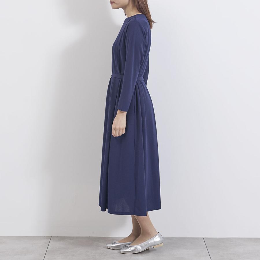 KEYUCA ワンピース レディース 膝下 ストレッチ きれいめ Aライン ベルト付き 30代 40代 50代 フォーマル ｜ サイドタックポンチワンピース ケユカ : KEYUCA ...