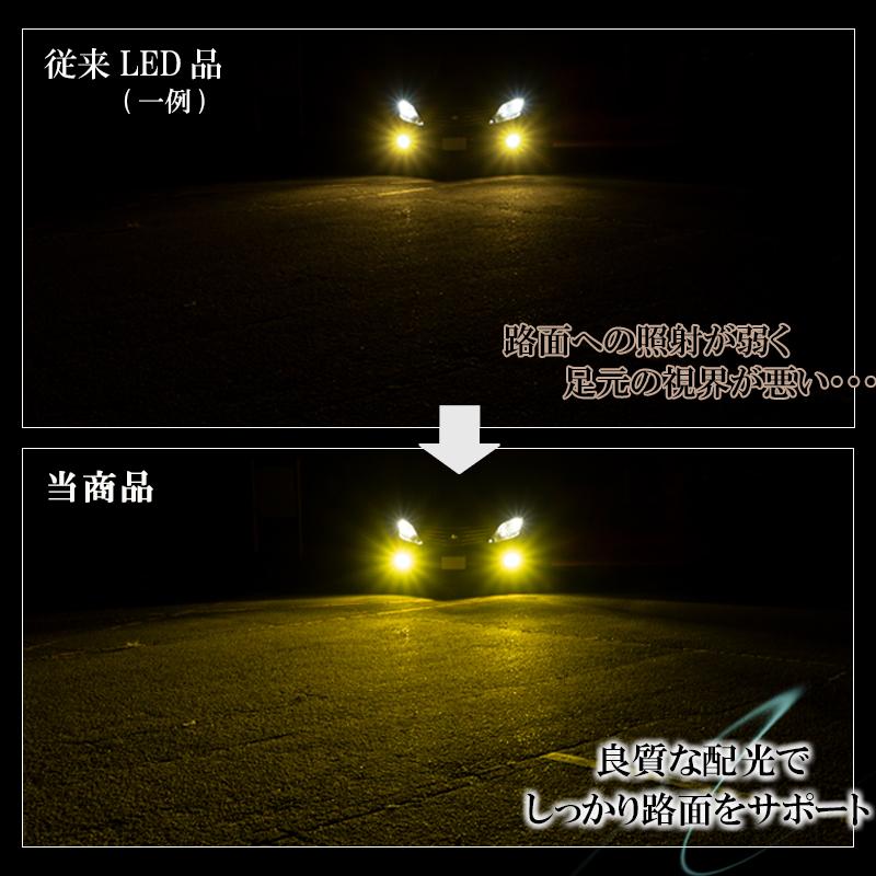 LEDフォグランプ イエロー HB4 LED バルブ 車検対応 黄色 後付け 交換 1年保証 アルファード ヴェルファイア 10系 20系 ハイエース 200系 1型 2型 3型 など ...