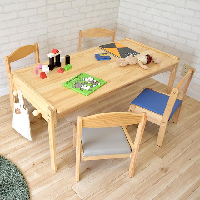 Kidzoo Kidzoo(キッズーシリーズ)ソピアキッズデスク1200サイズ+キッズチェア4脚 計5点セット SKLT-1200+KNN-C×4 スタッキング : Kidzoo(キッズー ...