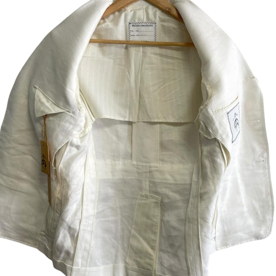 BROOKS BROTHERS 未使用 BLACK FLEECE Brooks Brothers ブラックフリース ブルックスブラザーズ リネン100％ テーラードジャケット BB1 ホワイト ...