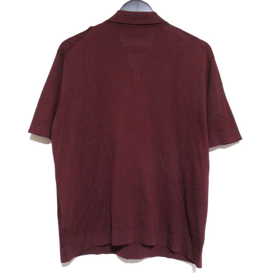 美品 Ermenegildo Zegna COUTURE エルメネジルドゼニア クチュールライン 半袖 シルク ニット ポロシャツ 50サイズ ボルドー メンズ 古着 中古 : ブランド古着の ...