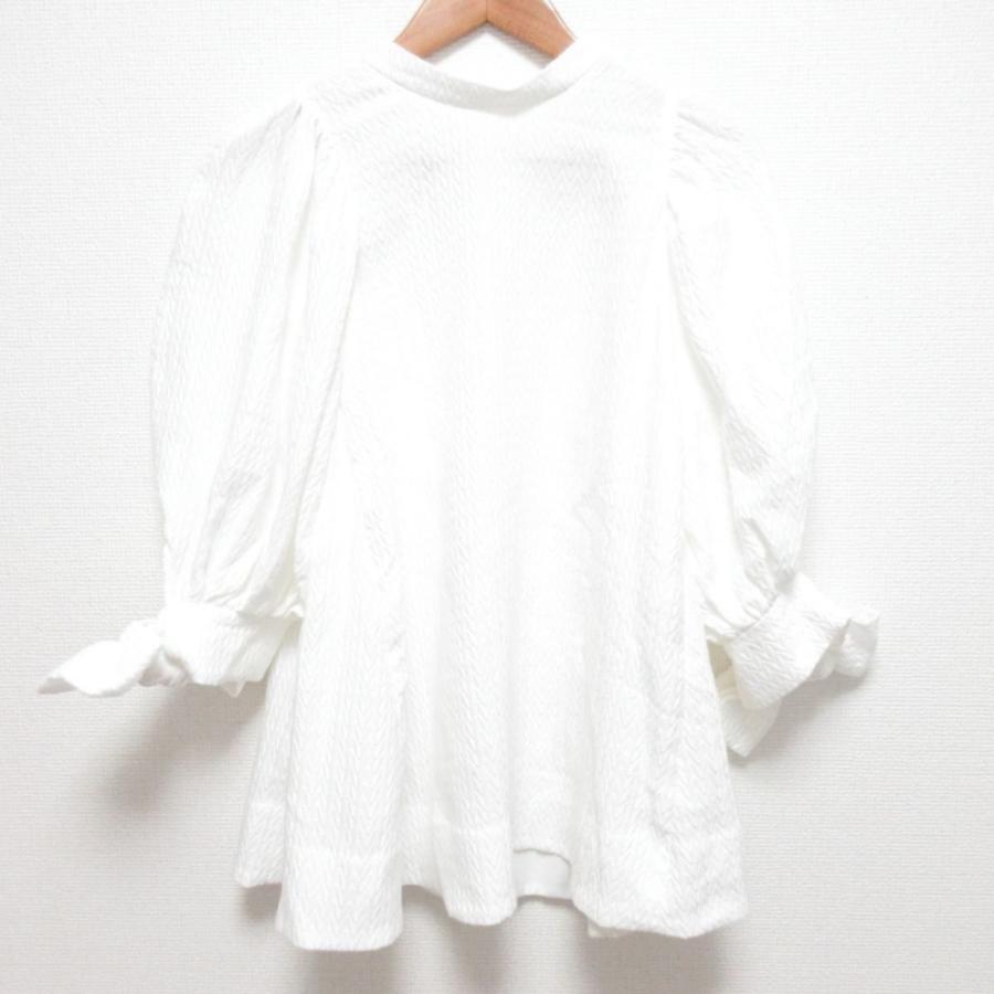 Yori 美品 24SS yori ヨリ shirocon シロコン ハートフクレカフスリボンブラウス プルオーバー シャツ SC21-24008SP サイズ36 ホワイト レディース 古着 ...