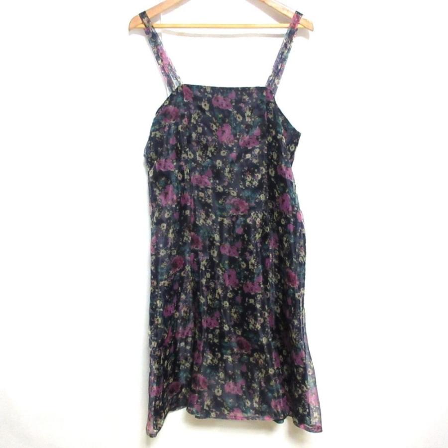 Plan C 未使用 PLAN プランシー フラワープリント オーガンジー キャミワンピース 36 ネイビー レディース 古着 中古 : ブランド古着のリュクス - 通販 - Yahoo!ショッピング