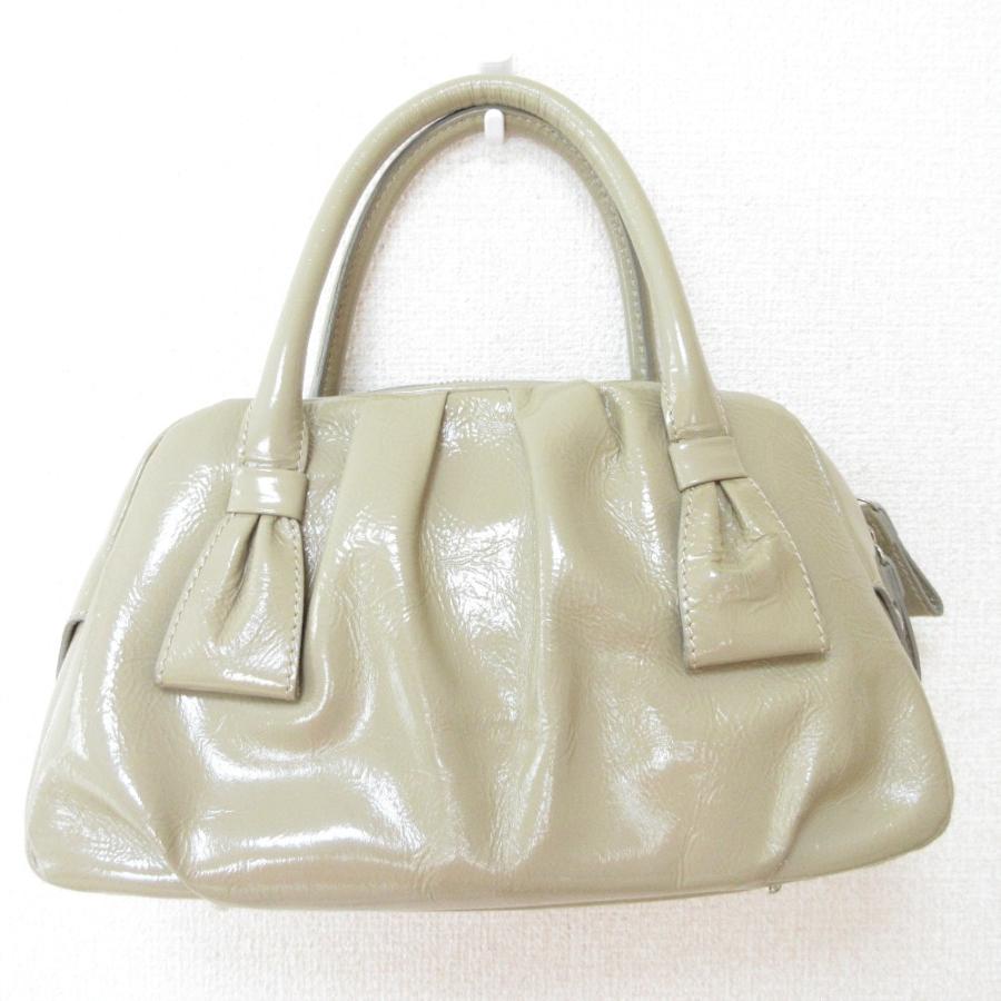 GINZA Kanematsu 美品 銀座かねまつ エナメル ハンドバッグ ミニボストンバッグ ベージュ レディース 古着 中古 : ブランド古着のリュクス - 通販 - Yahoo!ショッピング