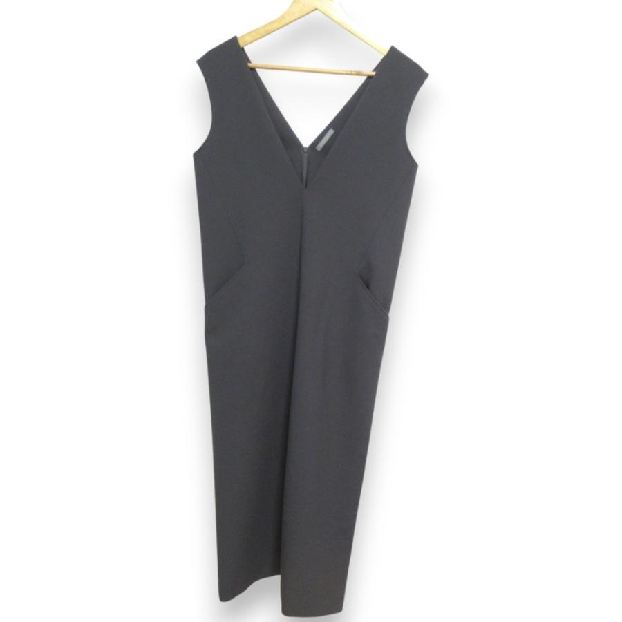 theory luxe 美品 22SS Theory セオリーリュクス FROST STRETCH ANDRIN VL スリーブレスロングワンピース ジャンパースカート 38 チャコール ...