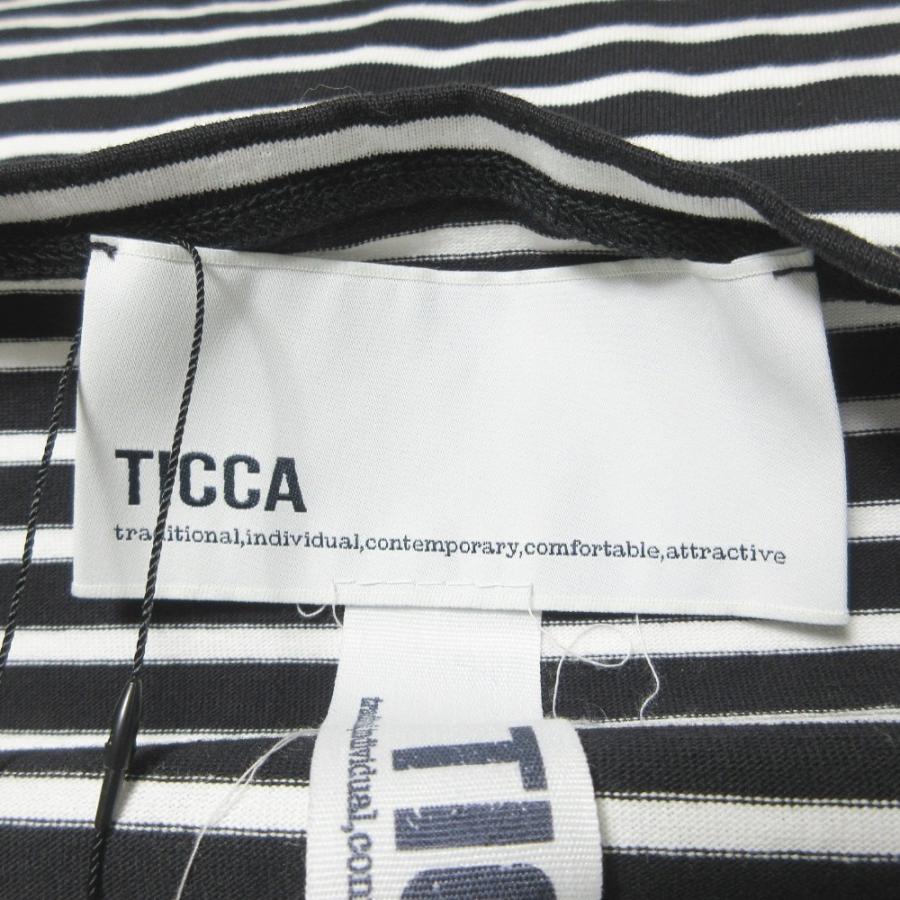 TICCA 未使用 ティッカ ボーダーツイストスリーブプルオーバー 五分袖 半袖 ボートネック カットソー TBBS-421 F ブラック×ホワイト レディース 古着 中古 : ブランド古着の ...