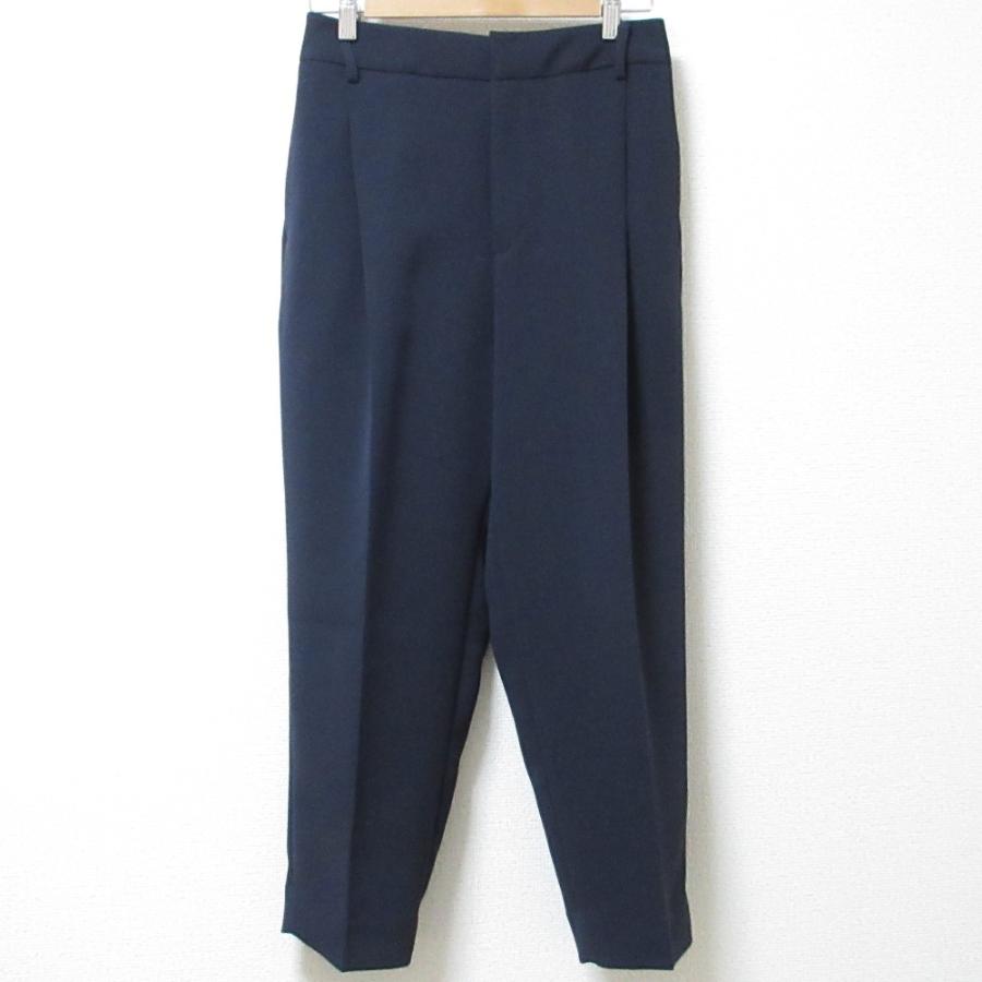美品 23SS CINOH チノ PE/TA CROPED PANTS タック クロップドパンツ スラックス 23SPT009 38 ネイビー レディース 古着 中古 : ブランド古着の ...