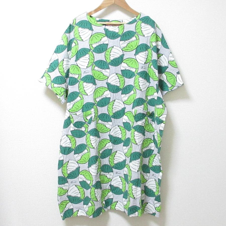 peu pres 美品 プープレ キャベツプリント 五分袖 半袖 ひざ丈 ワンピース FREE グレー系 レディース 古着 中古 : ブランド古着のリュクス - 通販 - Yahoo!ショッピング