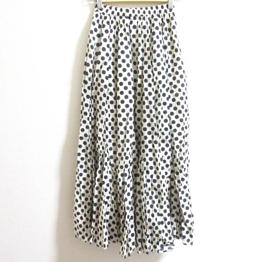MARIHA 美品 22SS マリハ ×martinique マルティニーク 別注 ドット柄 月影のスカート 3212228105 サイズ36 エクリュ×ブラック レディース 古着 中古 ...